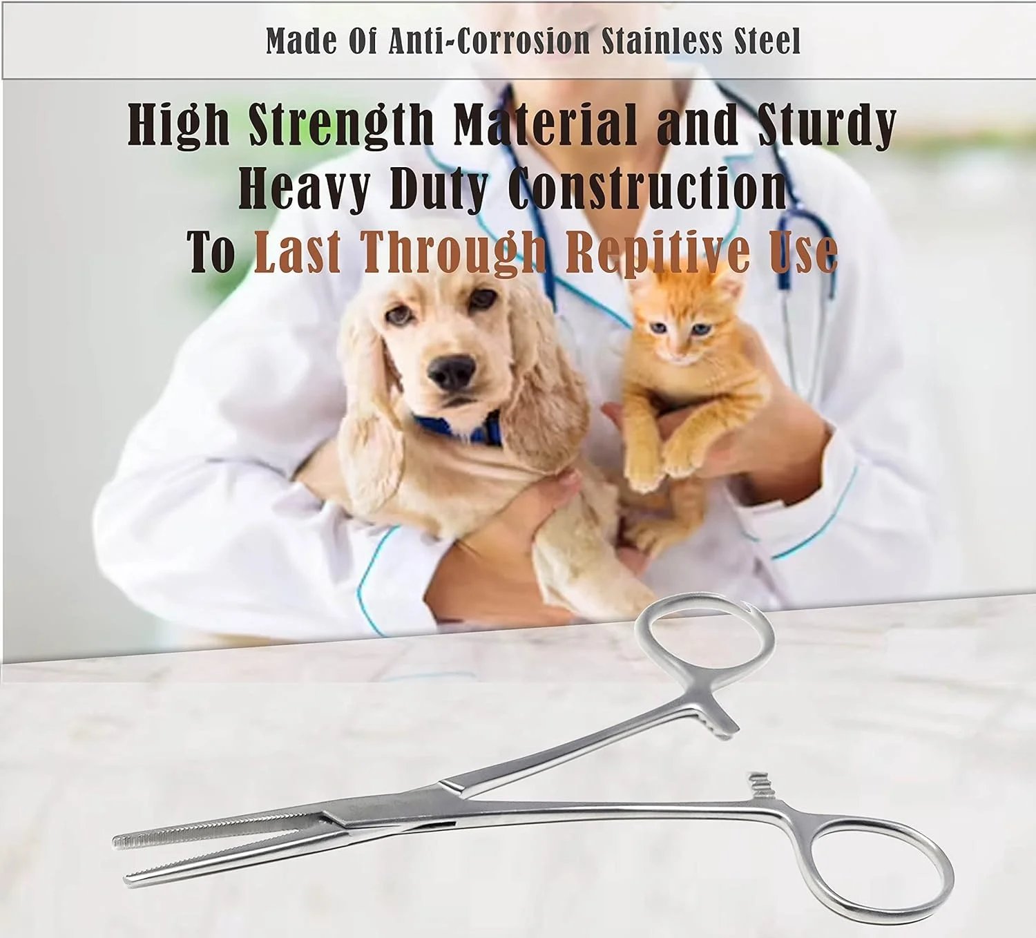 Stainless Steel Dog Cat Pet Forceps Scissors Ear Hair Clamp Fishing ...