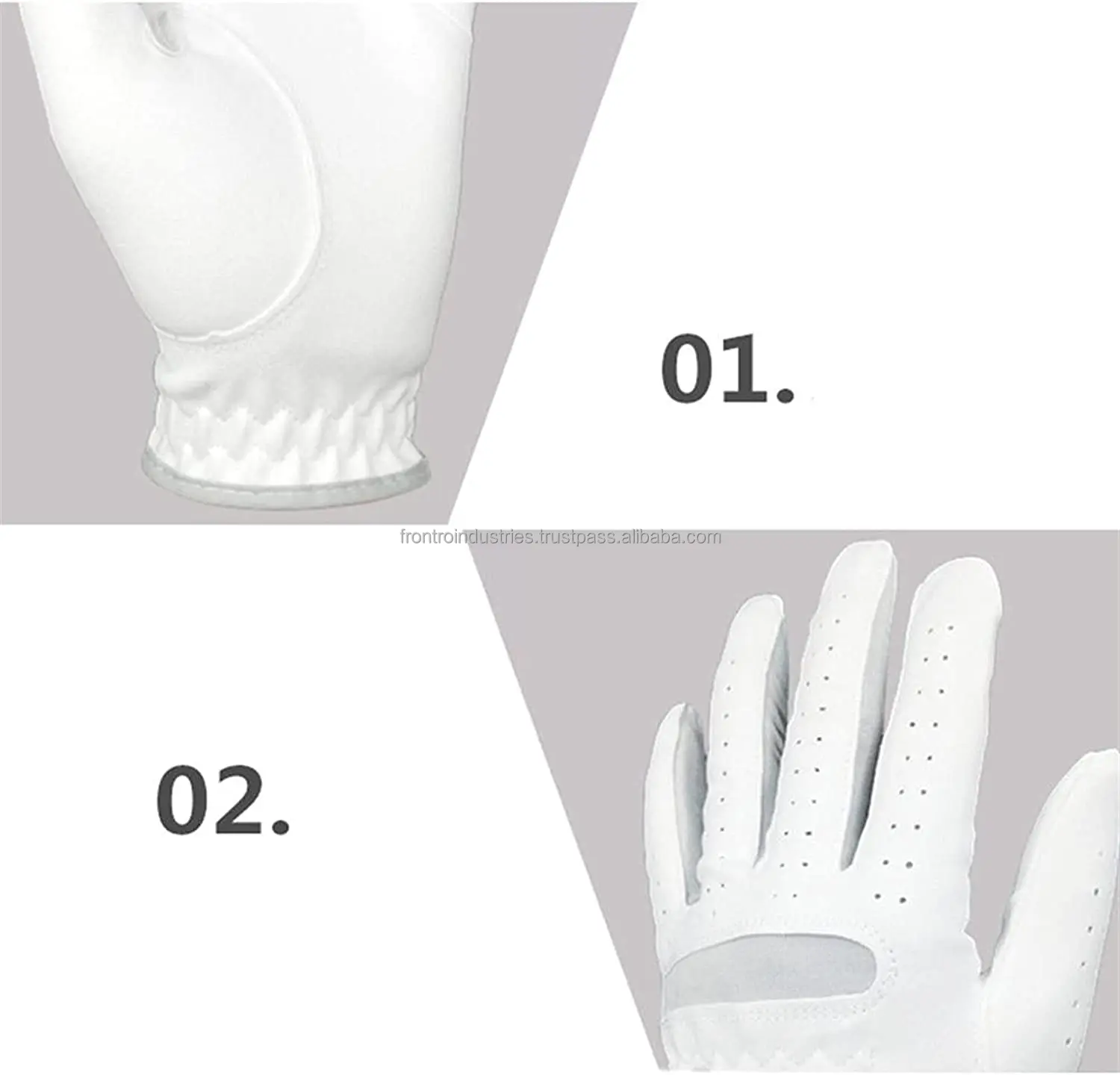 White Soft Full Color Indonesia Cabretta Leather Golf Glove - Buy Left ...