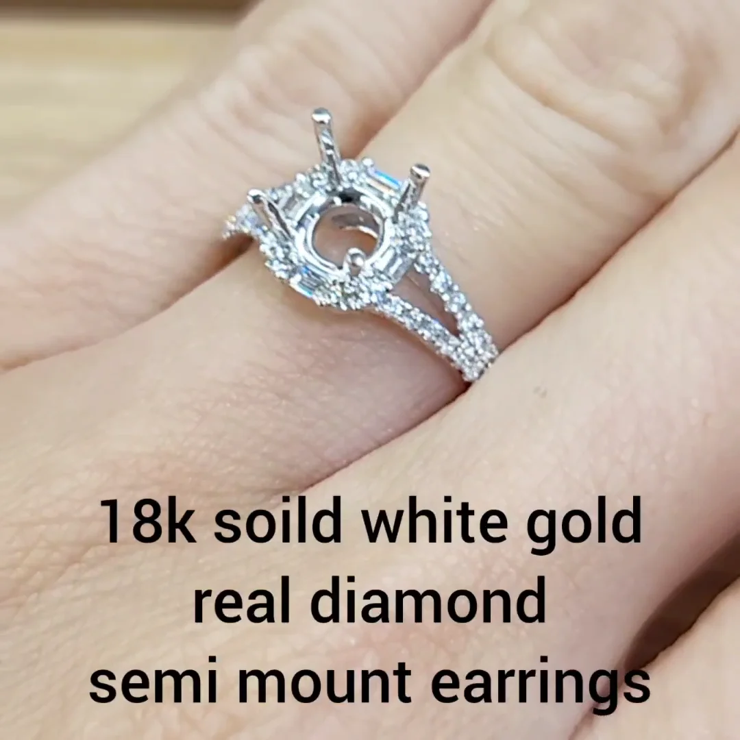 Luxury Square Design Solid 18k Gold Natural Diamond Engagement Ring For ...