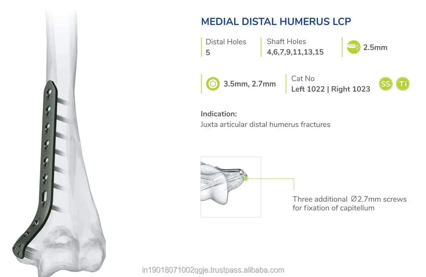 Medial Distal Humerus Locking Compression Plate Kinein Medtech Upper ...