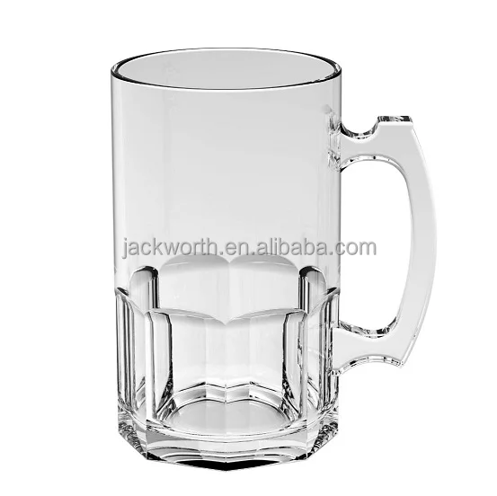22 Oz Clear Thick Acrylic Drinking Beer Mug - Perfect for Parties