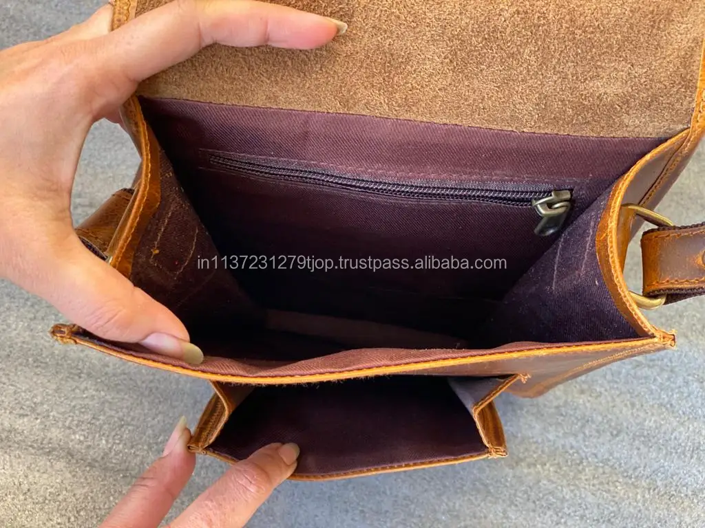 Real Handmade Full Grain Genuine Crunch Leather Handbag Stylish Women ...