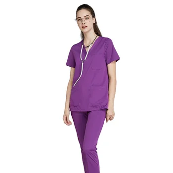 Hospital Uniforms Nursing Sets Scrub Uniform Nurse Set For Women 100% Cotton Yoga Medical Scrubs ...