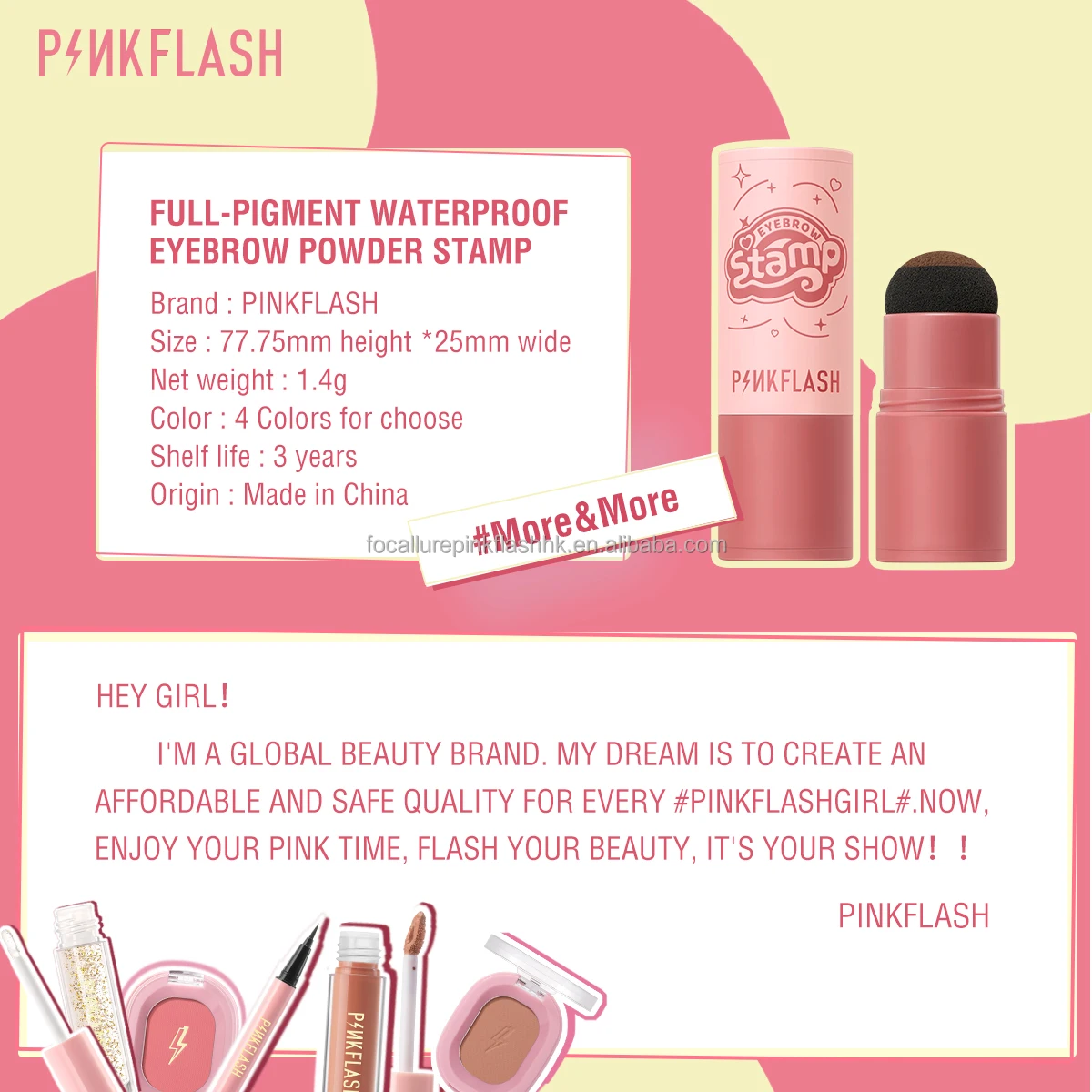 Pinkflash E19 Eyebrows Kit Eyebrow Powder Waterproof Hairline Stamp ...