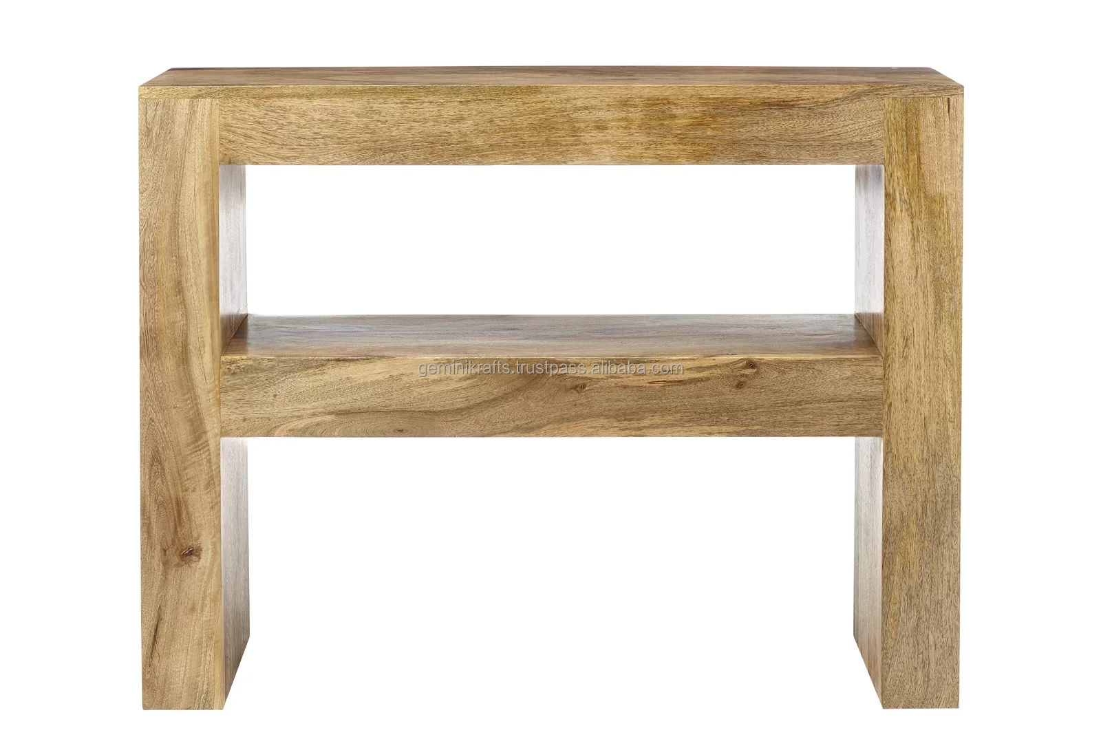 Stunning Look Narrow Frame Mango Wood Console Table With Shelf Hallway ...