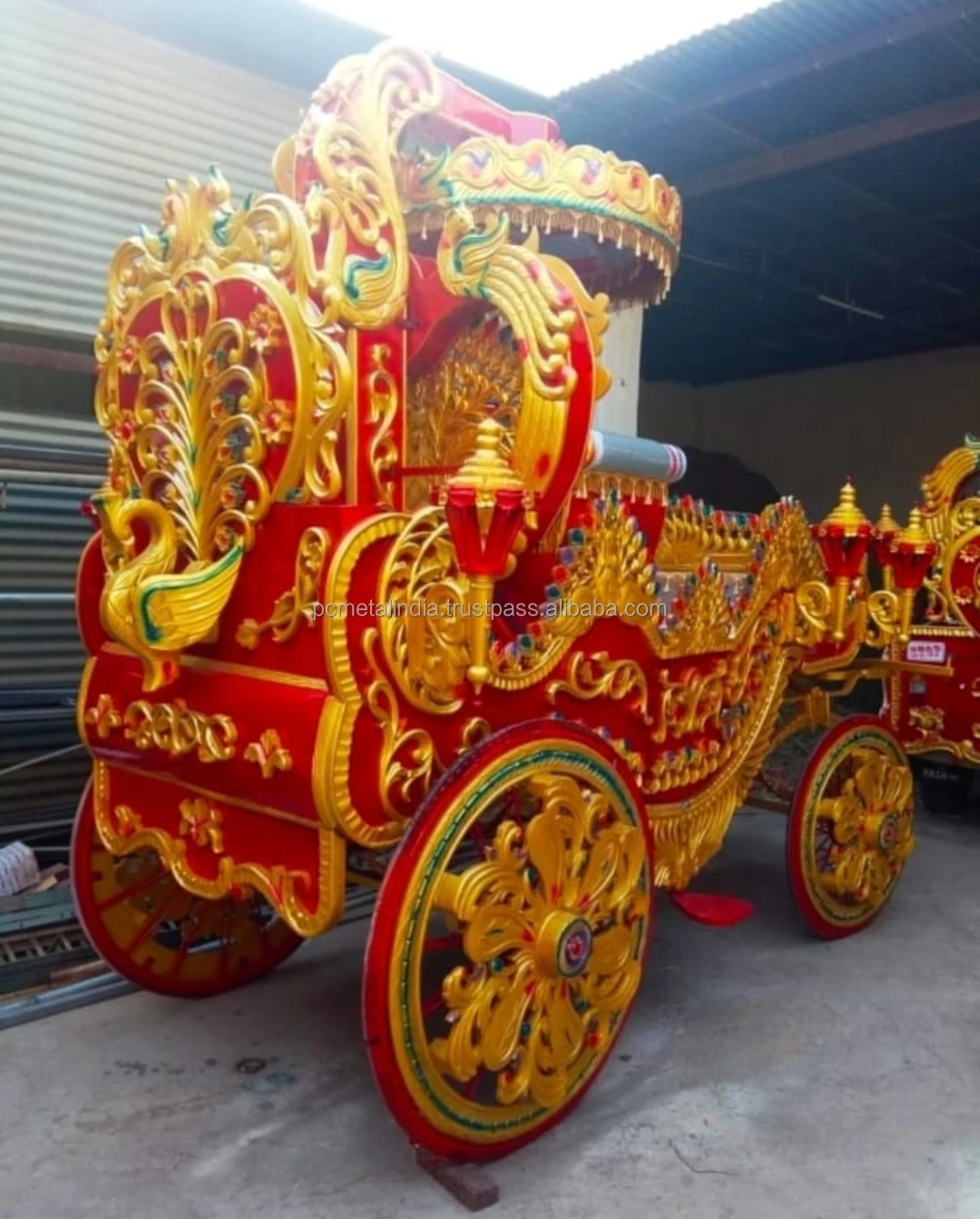 Indian Wedding Horse Buggy - Royal Golden Horse Drawn Carriage