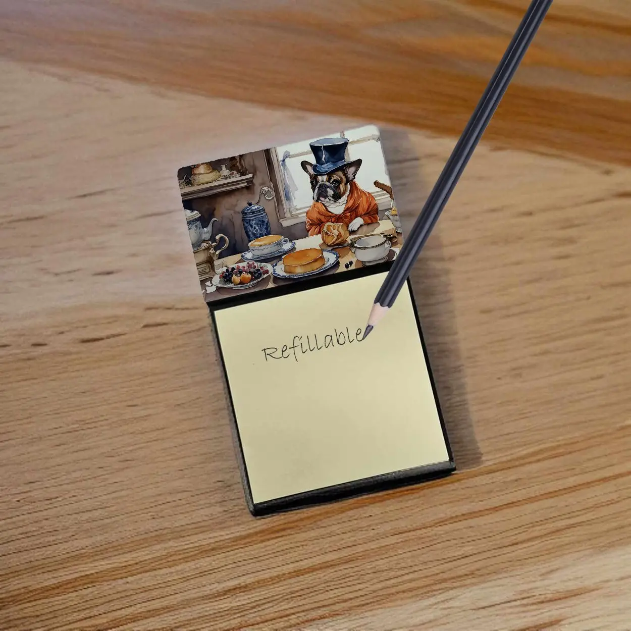 New French Bulldog Fall Kitchen Pumpkins Sticky Note Holder Self-Sticky ...