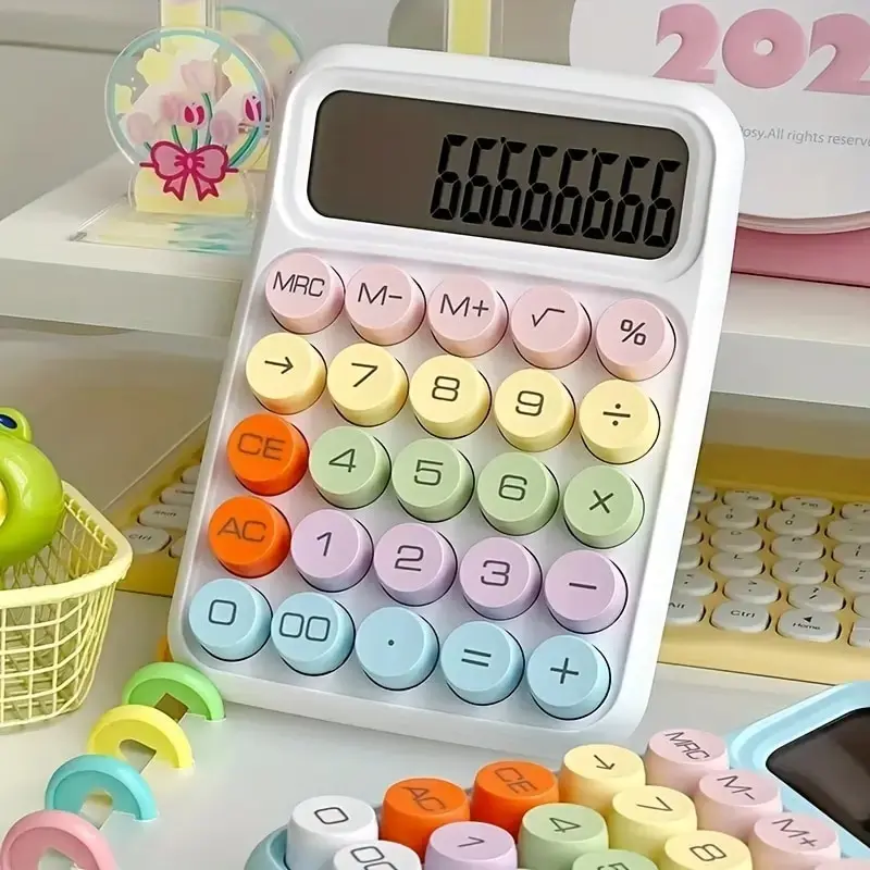 1pc Keyboard Calculator Office 12-digit Mechanical Calculator Cute ...