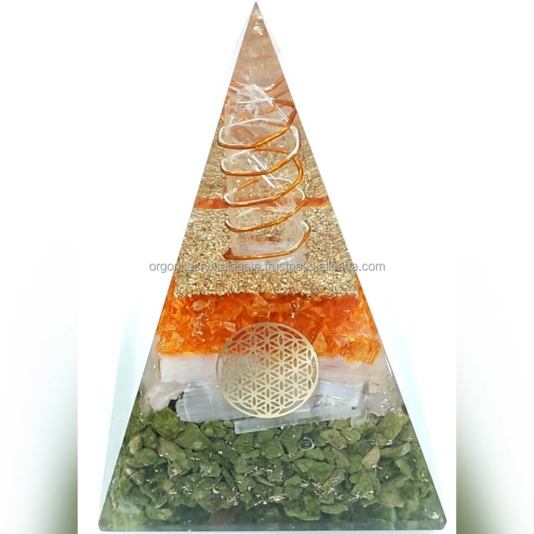 Natural India Flag Orgone Pyramid Positive Energy Generator Orgonite ...