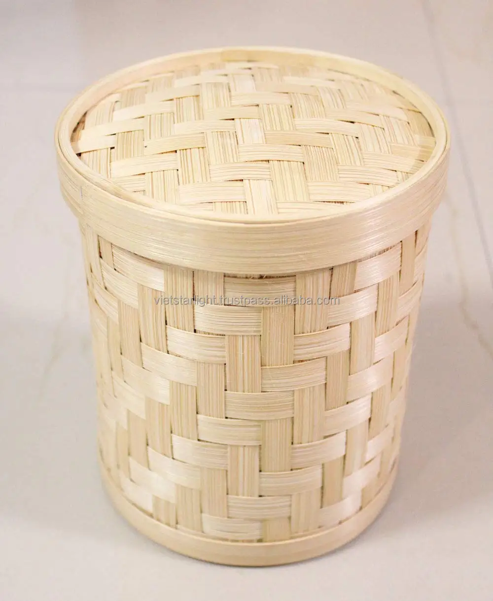 Bamboo Round Box with Lid - Perfect for Gift Storage