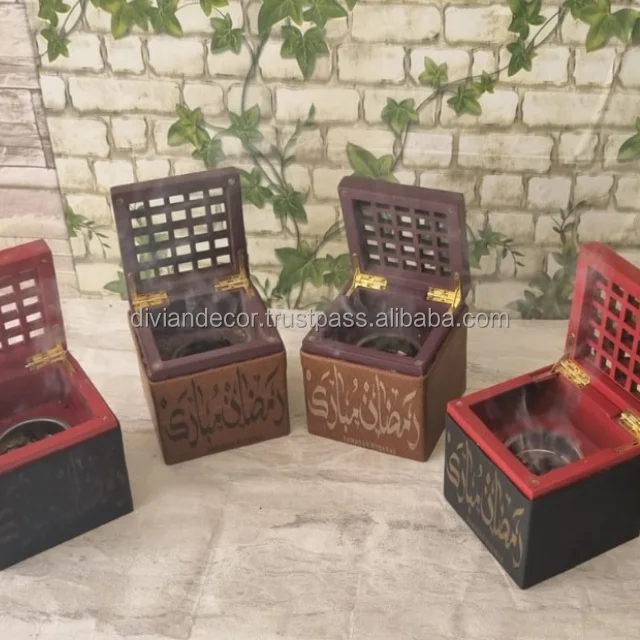 Ramadan Mubarak Wooden Burner Arabic Calligraphy Pu Leather Customized ...