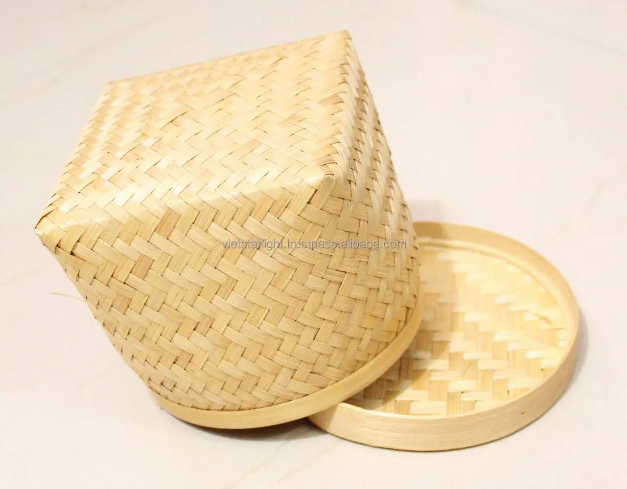 Bamboo Round Box with Lid - Perfect for Gift Storage