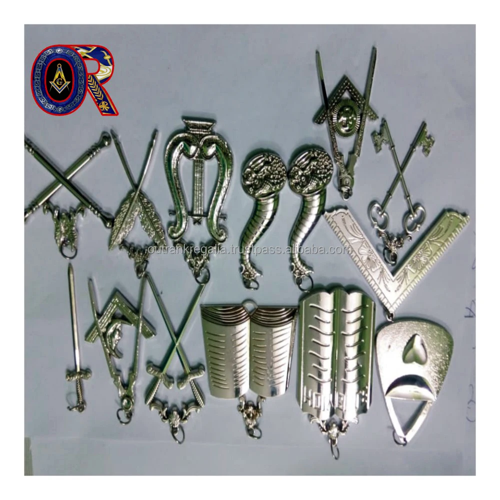 Masonic Breast Badge Pendant Medallion Craft Past Master Metal Collar ...