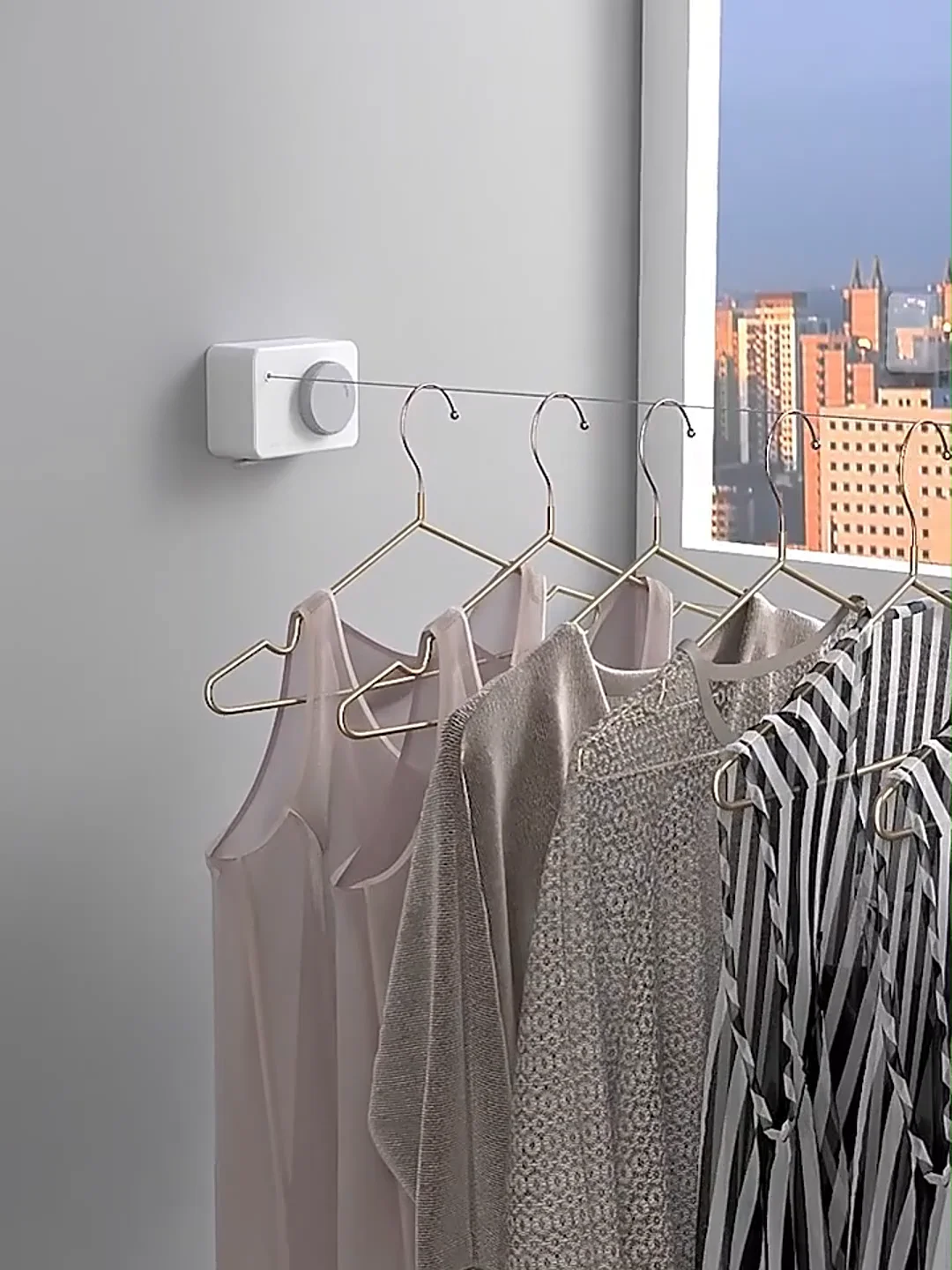 Tightenable White Grey 4.2m Punch Free Wall Mounted Home Outdoor Abs ...