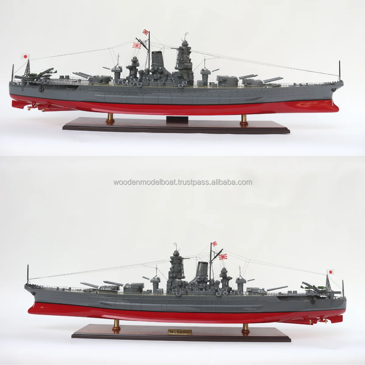 MUSASHI HANDICRAFT WAR SHIP MODEL - WOODEN BATTLE SHIP