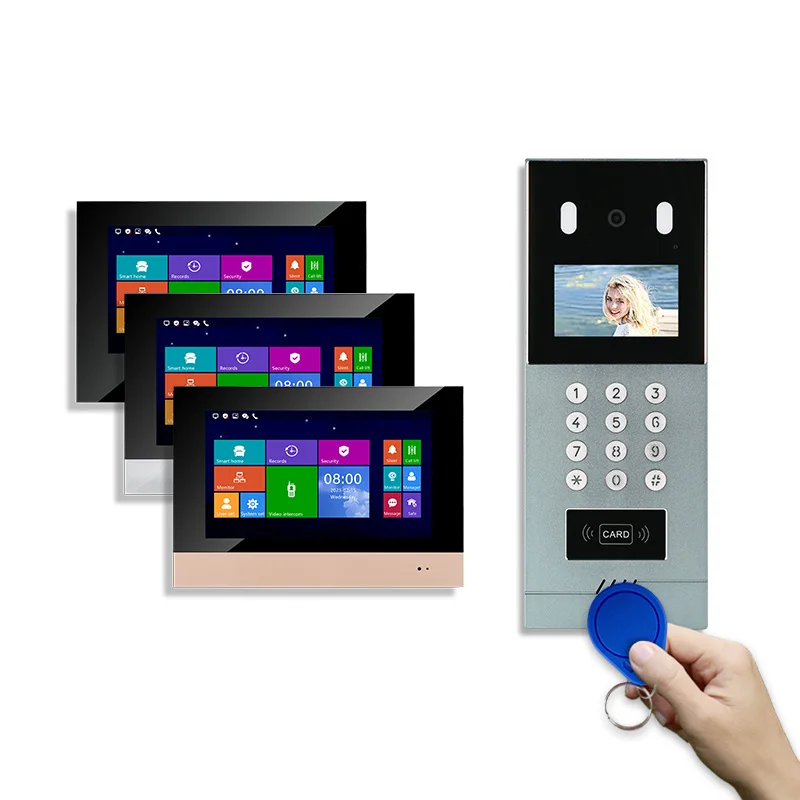 Customized Touch Button Apartment Intercom System For Building Video ...