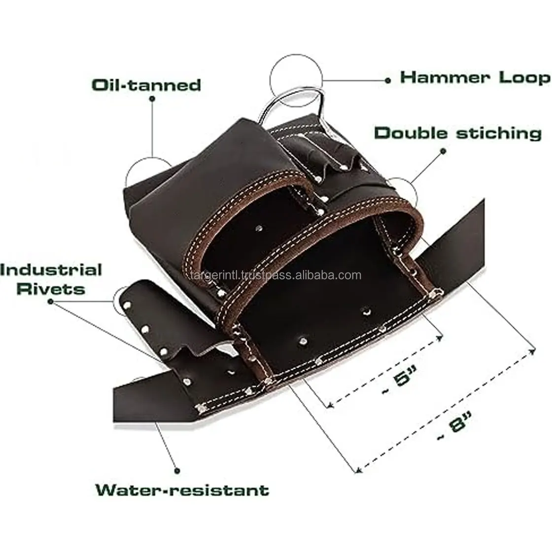 Occidental Leather Tool Belt Heavy Duty Construction Carpenter Leather ...