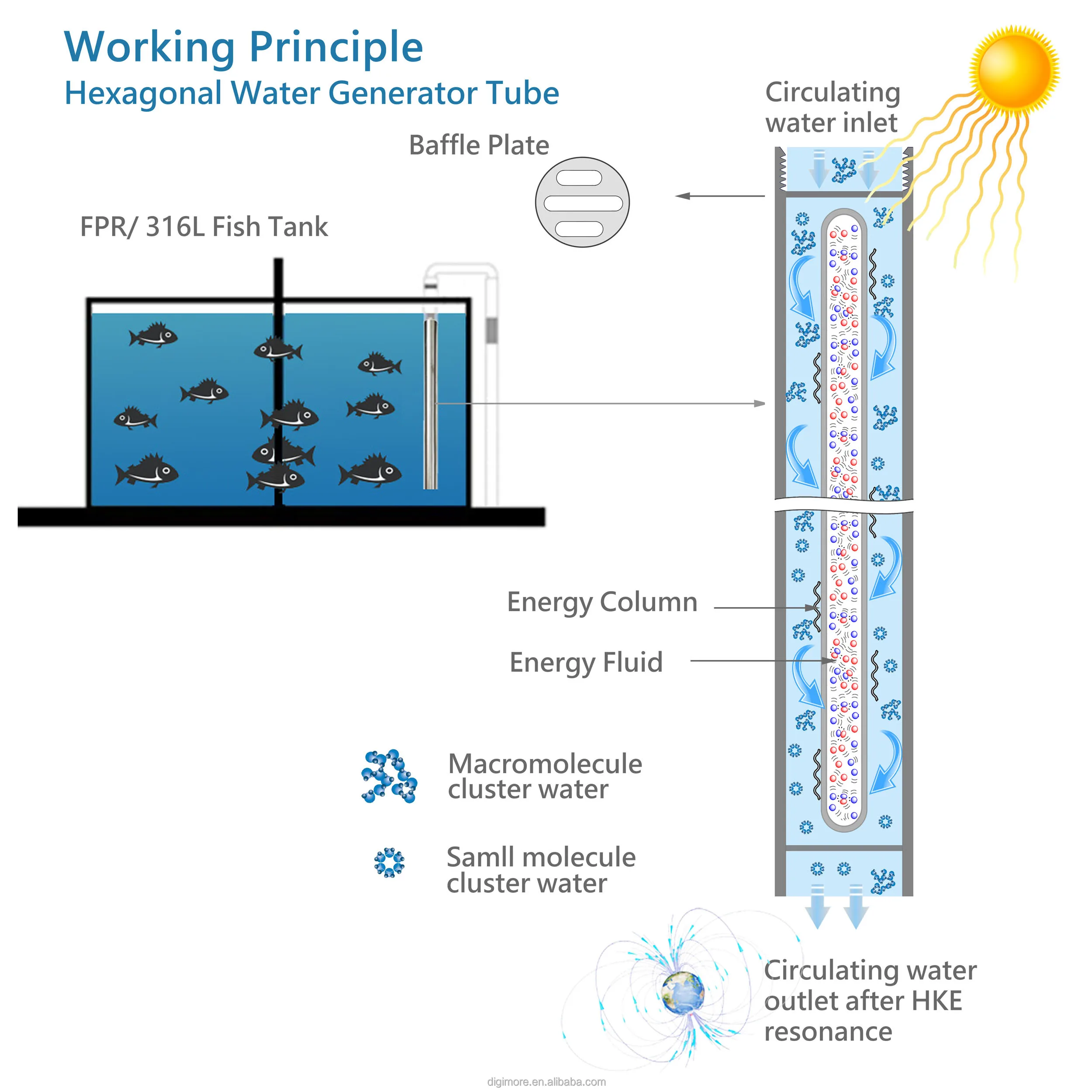 Taiwan Made Stainless Steel Hexagonal Water Equipment For Ras ...