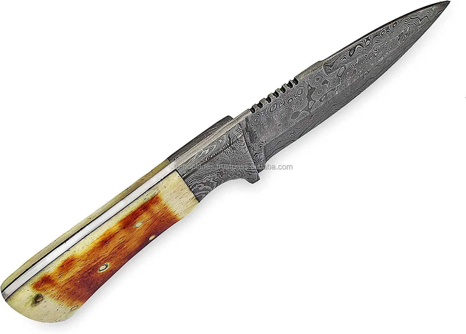 Custom Size Skinner Fixed Blade Knife Damascus Steel Blade Raindrop ...