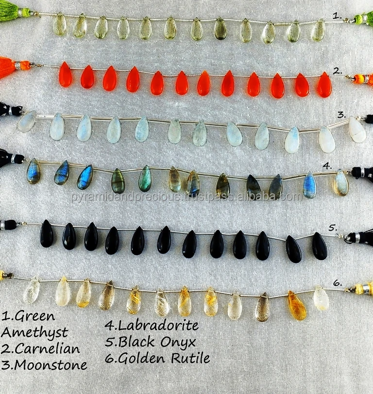 Smooth Pear Shape Loos Beaded Strand Natural Rainbow Moonstone Gemstone ...