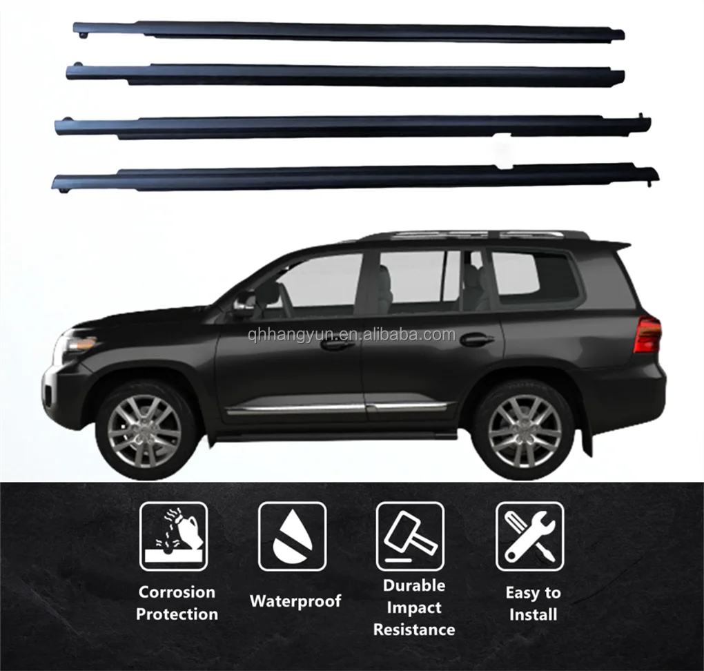 For Land Cruiser Lc200 2008-2016 Black Outer Window Weatherstrip Sweep ...