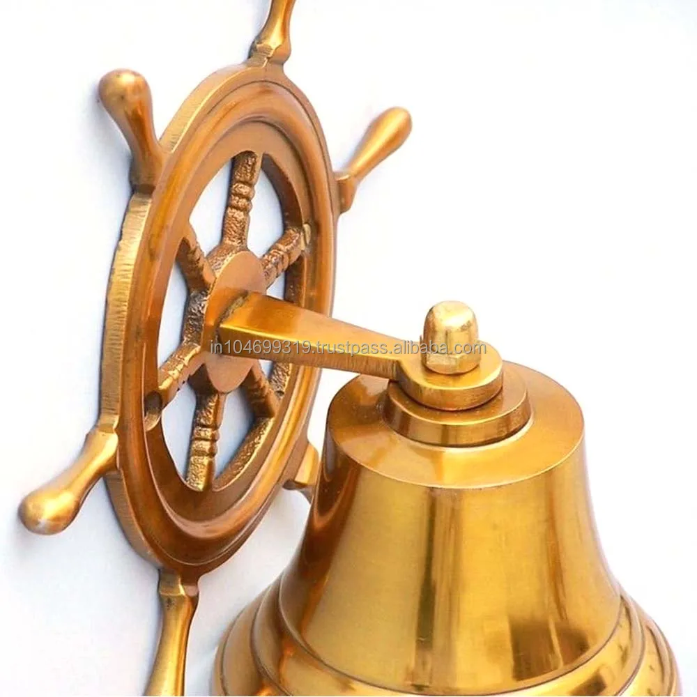 Brass Ship Bell Plain Polished Design Solid Wall Mounted Bell Home ...