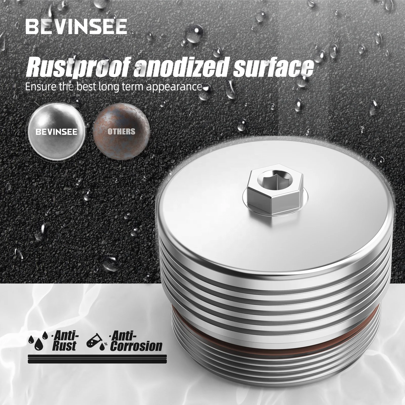 Bevinsee Aluminum E90 E92 E60 Car Fuel Oil Filter Housing Cover Cap ...