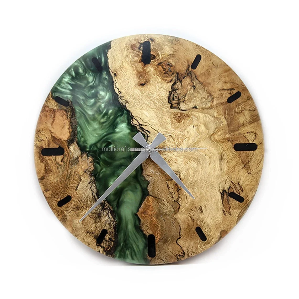 Mango Wood Resin Epoxy Wall Clock - Hand Crafted Quality