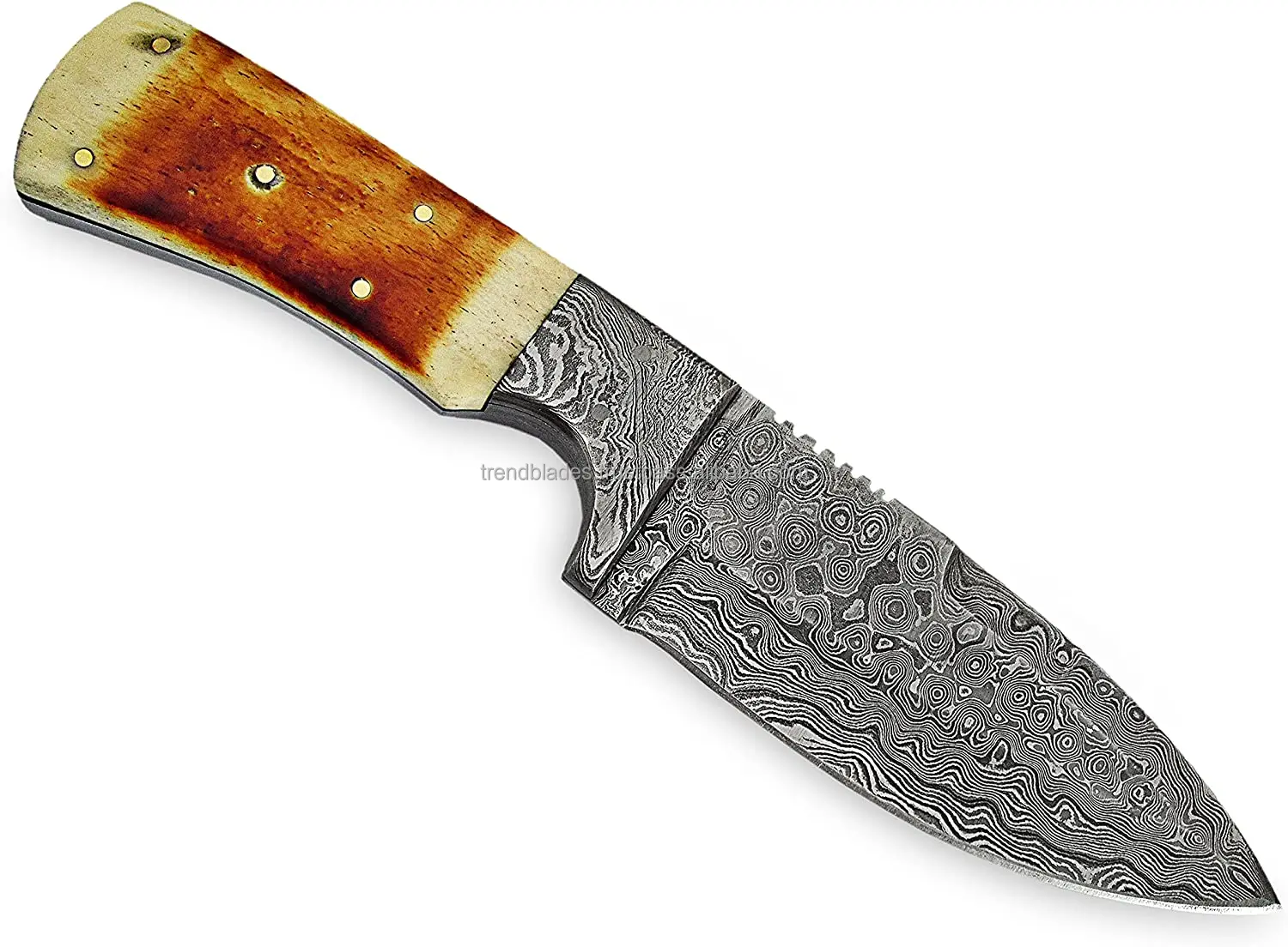 Custom Size Skinner Fixed Blade Knife Damascus Steel Blade Raindrop ...