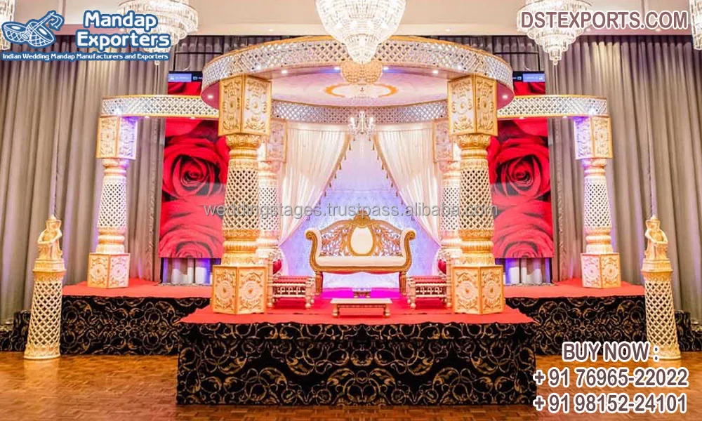 Rajwada Wedding FRP Jali Pillars Mandap Decor - Durable & Stylish