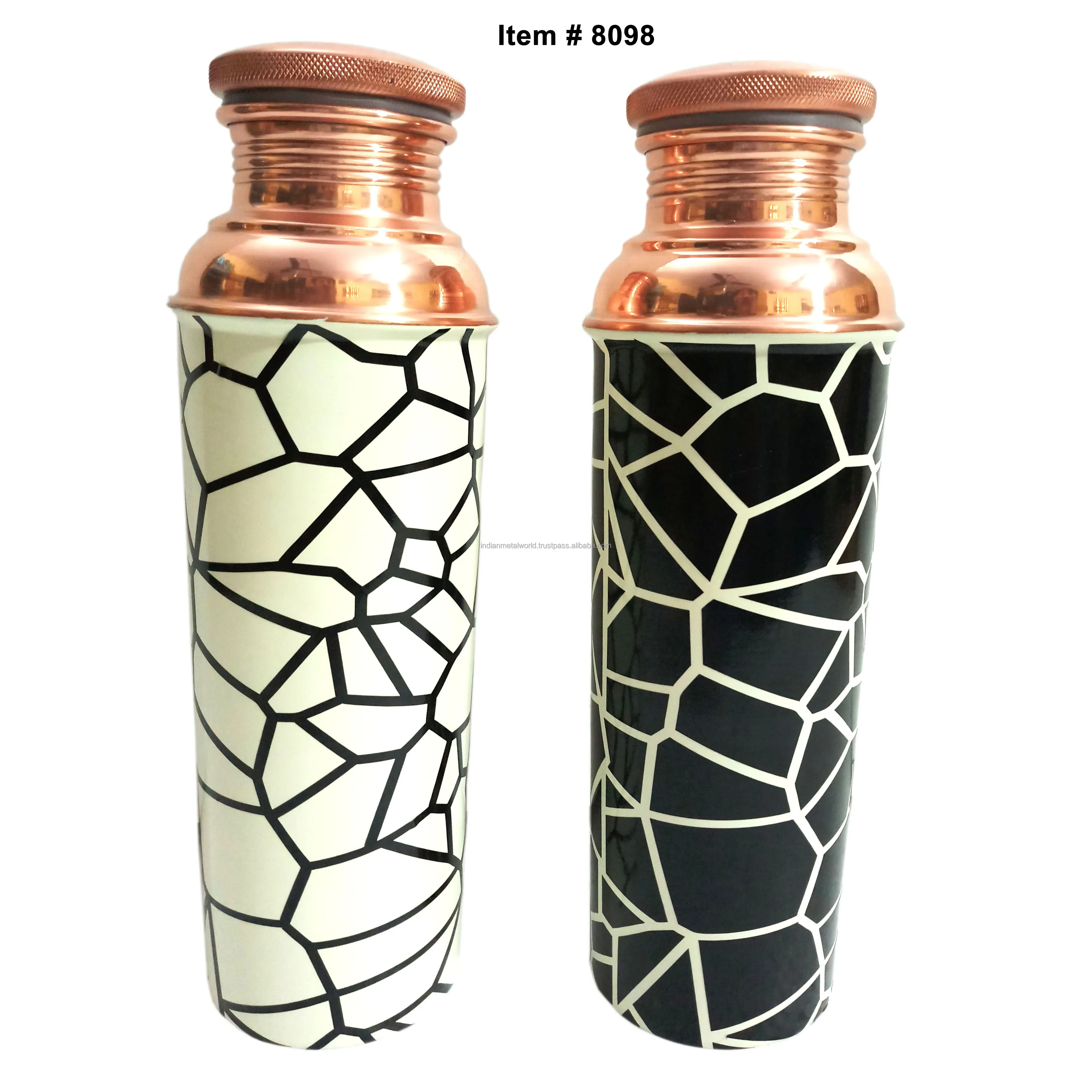 Customized copper water bottle hand painted pure copper drinkware water ...