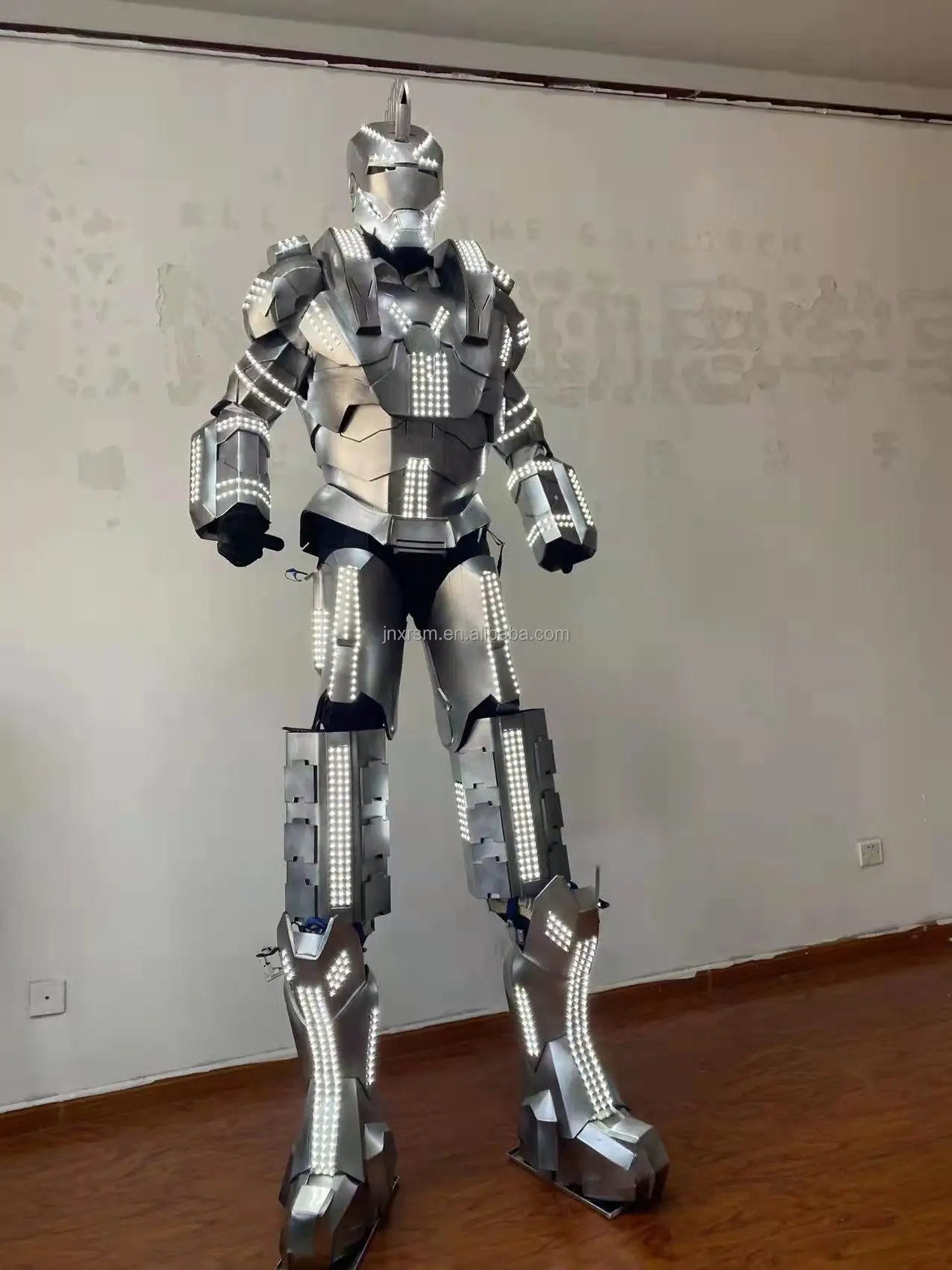 Silver LED Luminous Cosplay Transformer Stage Performance Wear Stilt ...