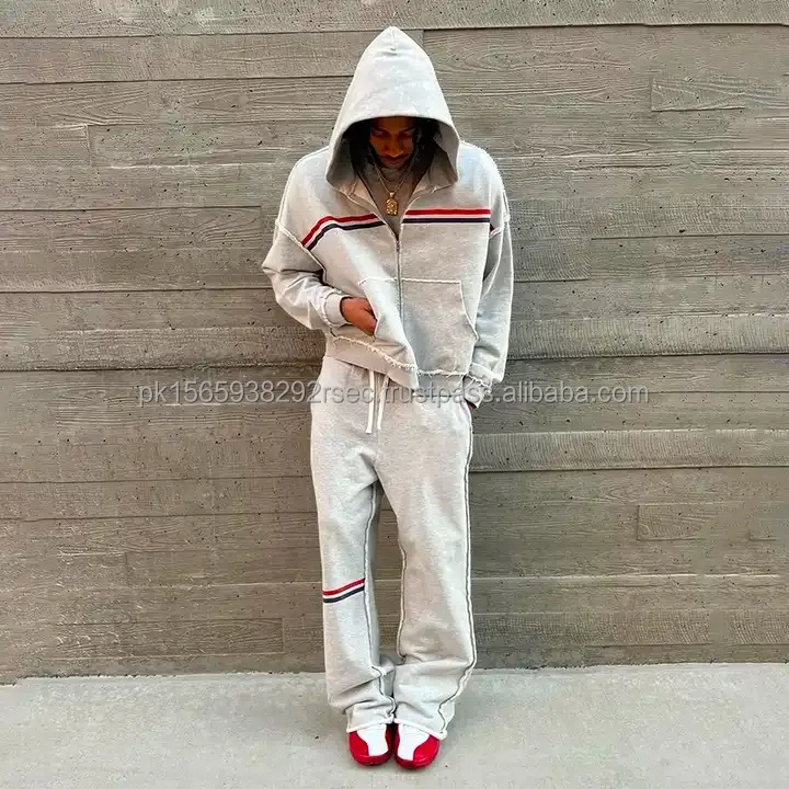 Custom Flare Tracksuit Mens Contrast Panels Casual Men's Sweatsuit ...