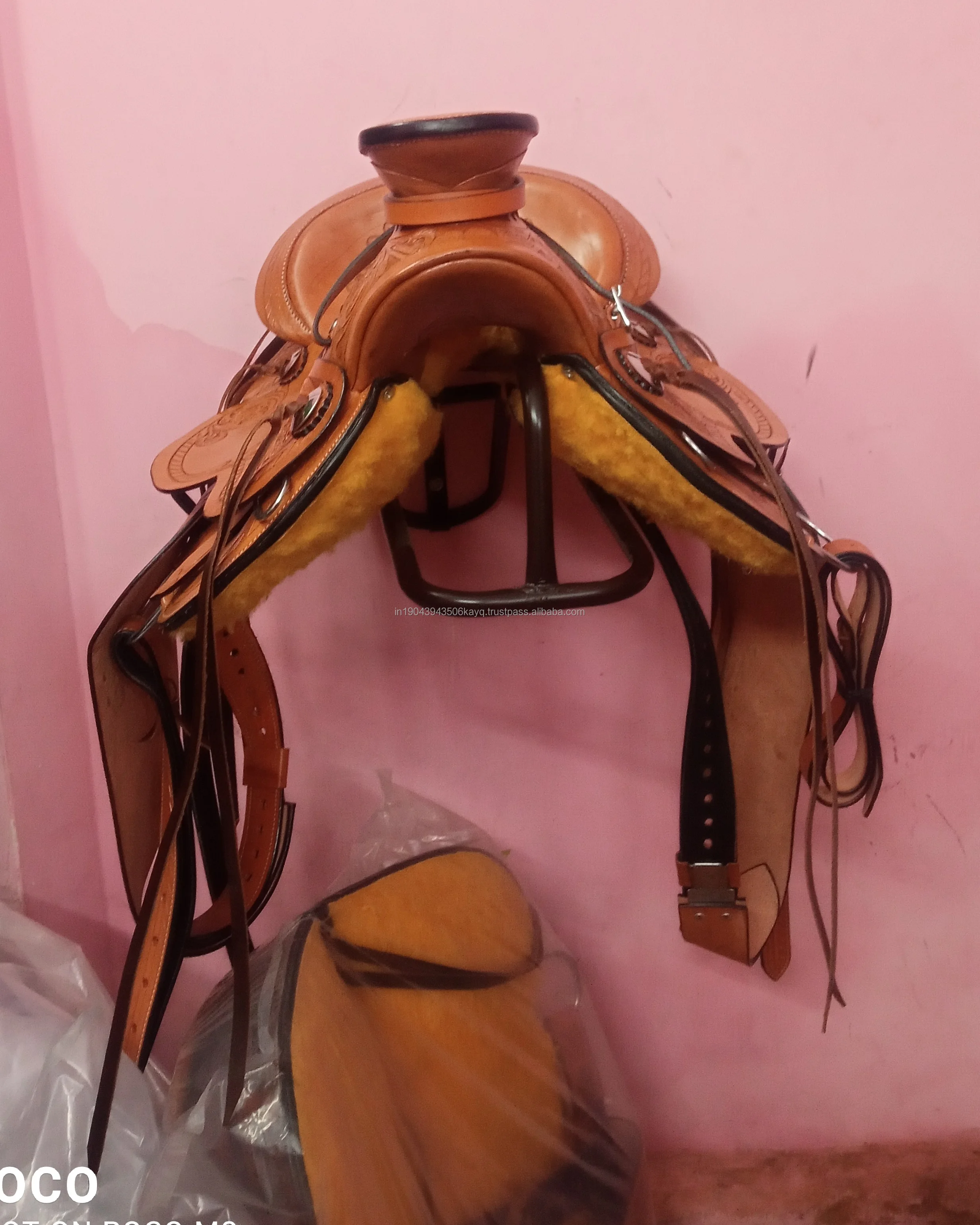 100% Genuine Leather Western Roping Ranch Horse Saddle Eco-friendly ...