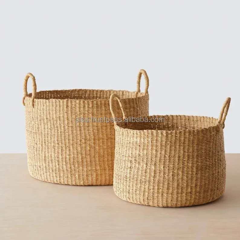 Handwoven Basket Made From Natural Seagrass Eco-friendly Basket For ...
