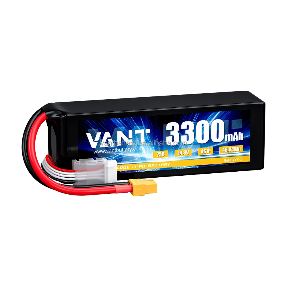 VANT RC Drone Lipo Battery 4S 14.8V 3300mah 75C - Reliable Power