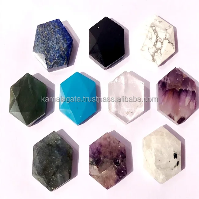 Wholesale Natural Turquoise Tetrahedron Cabochon Hexagon Shape Stone ...