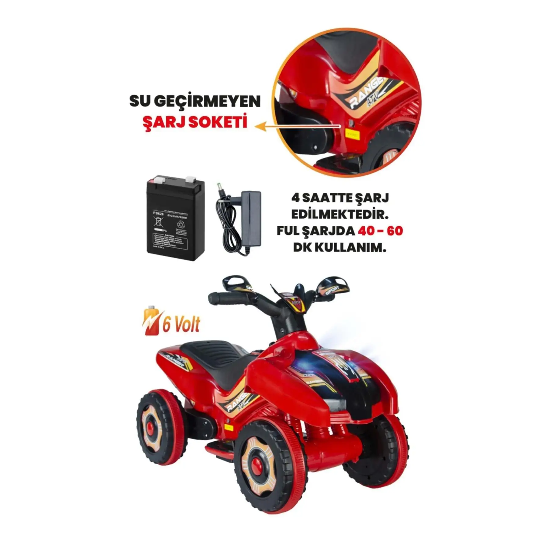 Ranger Battery Powered Atv 6v Red With Music And Led Lights - Buy ...