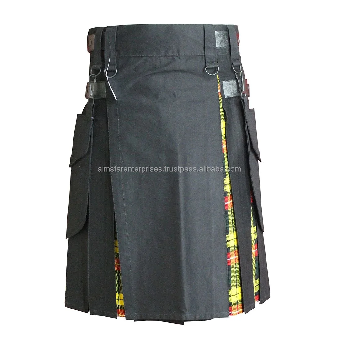 2024 Latest Arrival Men's Hybrid Red Black Utility Kilt In Reasonable ...