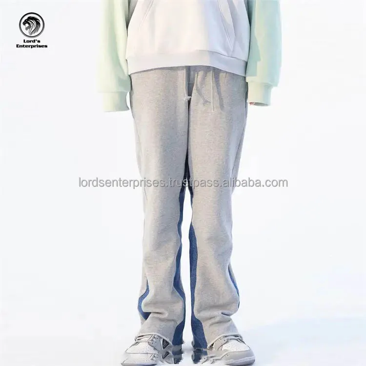 100% Cotton Custom Flared Sweatpants Loose Men Flared Jogger Pant ...