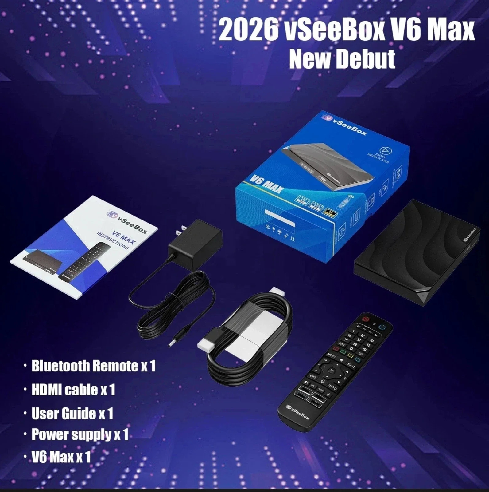 VSEEBOX V6 MAX - Quad Core 8K Android TV Box No Monthly Fee
