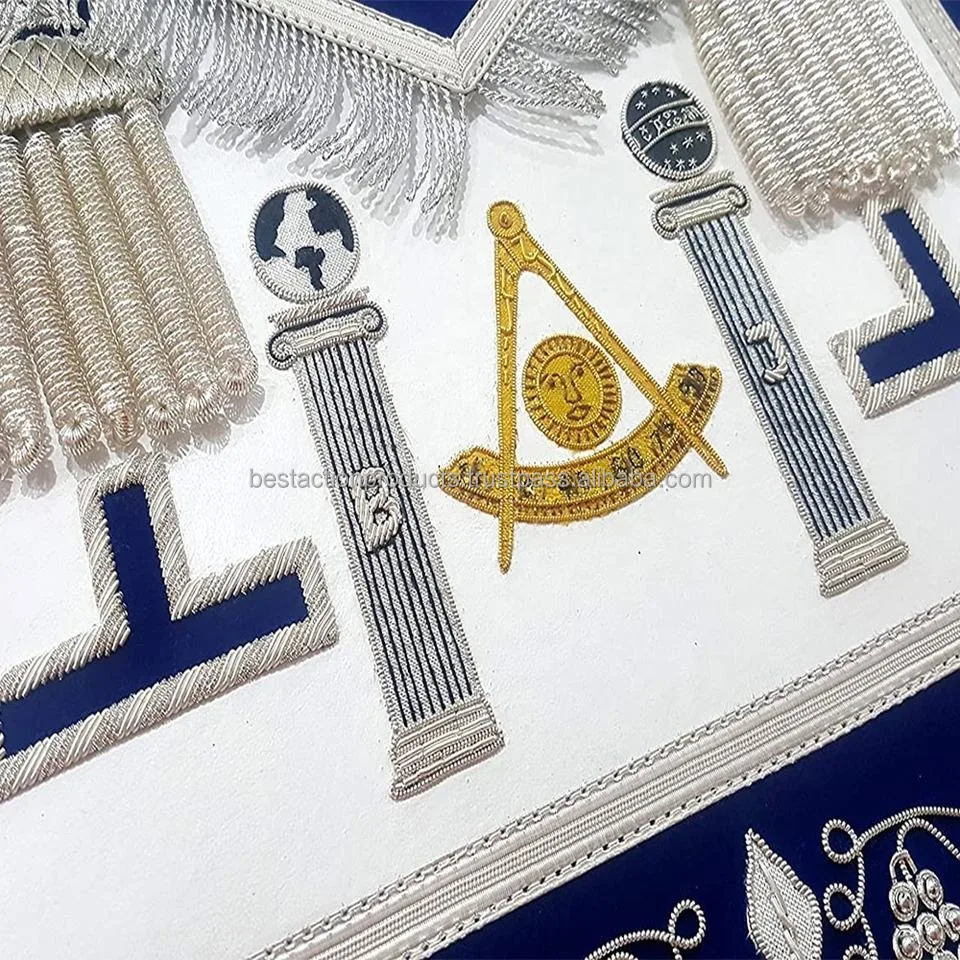 Masonic Past Master Apron Boaz Jachin Pillars Past Master Lambskin ...