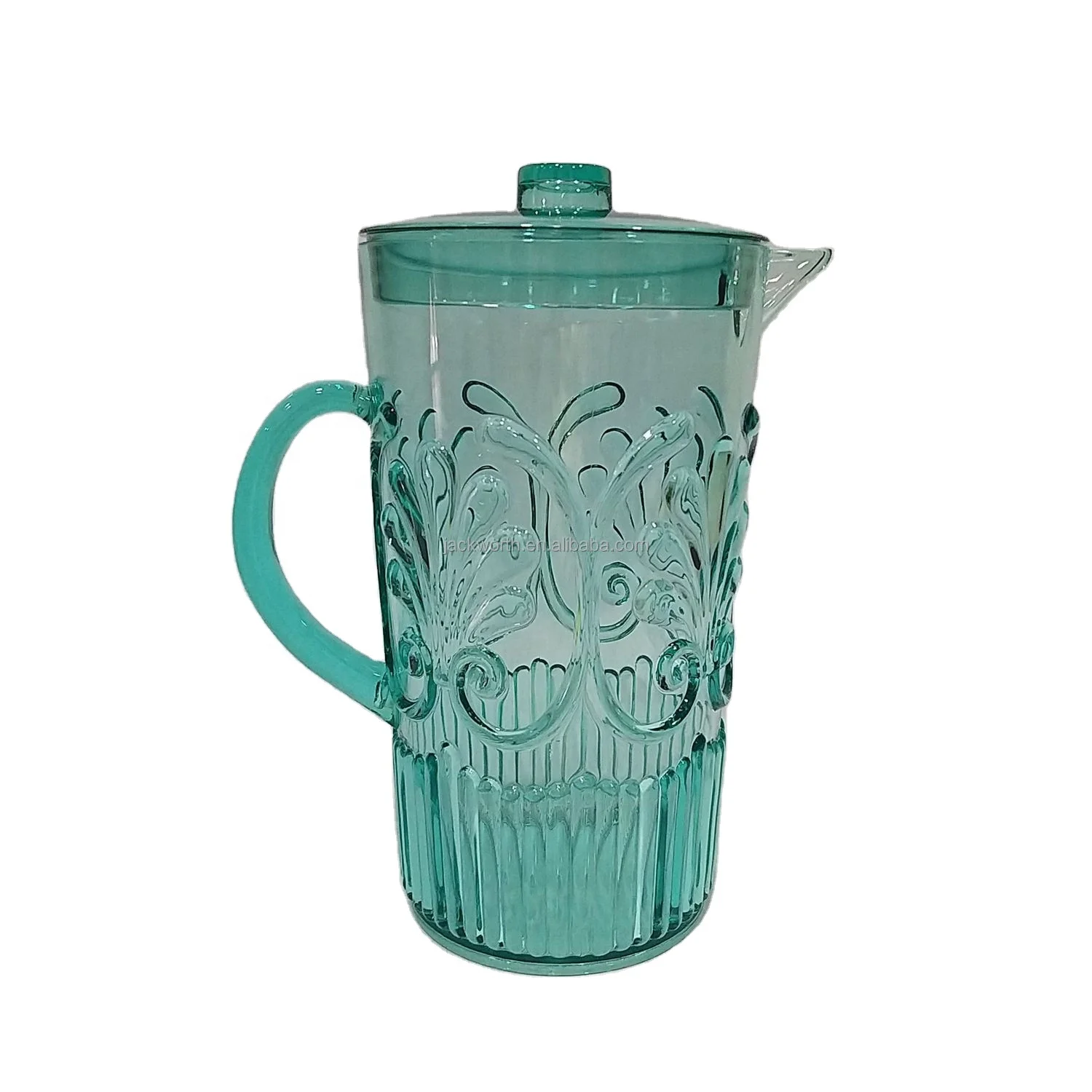 Acrylic Plastic Embossed Pattern Drink Pitcher - 84 Oz