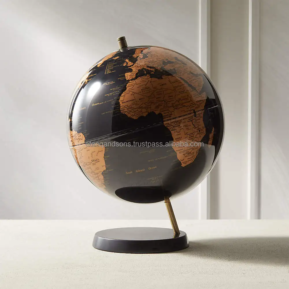 Best World Map Globe With Wood Stand Design Vintage Theme Decor Globe ...