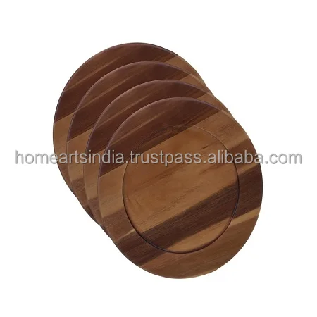 Admirable Design Wood Charger Plates Handmade Round Shape Customized ...