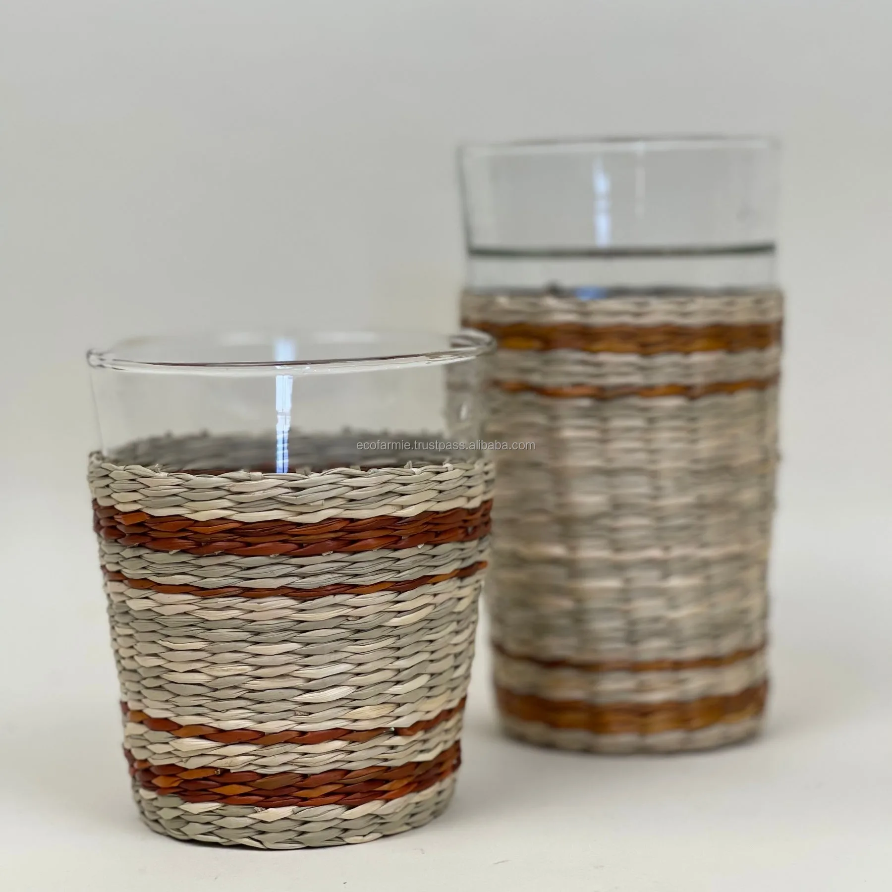 Eco-friendly Woven Cup Covers - Natural Seagrass Accessories