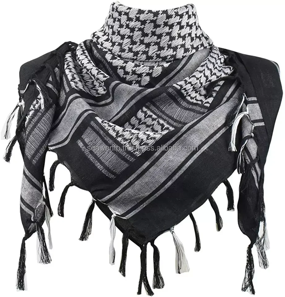 Cotton Shemagh Tactical Desert Wrap Keffiyeh Head Neck Arab Scarf For ...