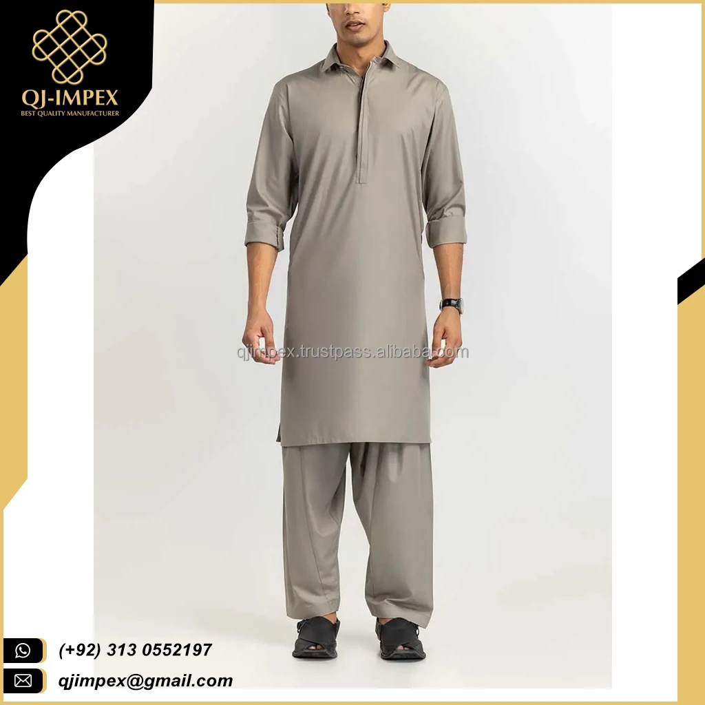Cotton Kurta Shalwar Kameez Sets Summer Winter Muslim Clothing Men ...