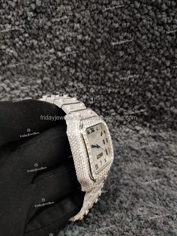 Men's Bustdown Hip Hop Watch with Moissanite Iced Out Movement Best ...