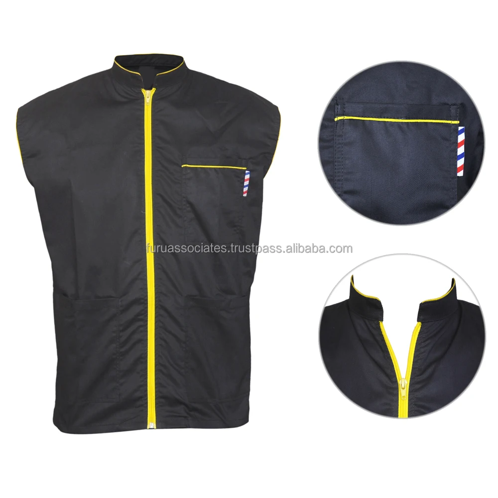Professional Barber New Shirt Jacket Men's Black Sleeveless And ...